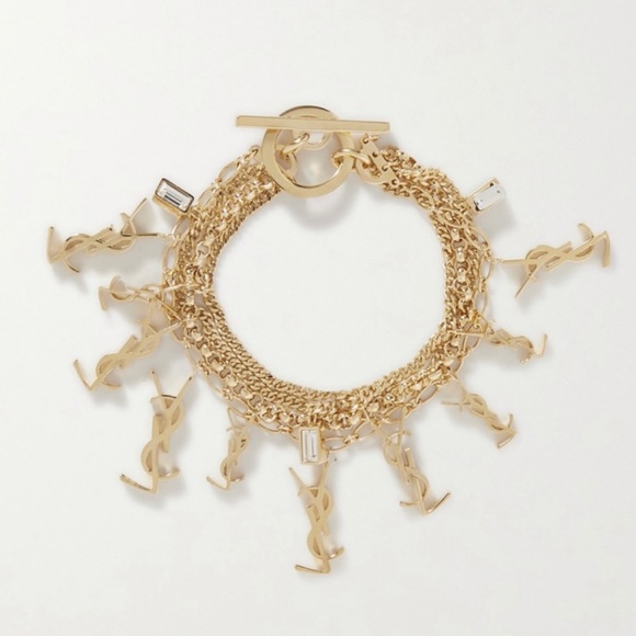 Saint Laurent | Jewelry | Saint Laurent Ysl Logo Charms Bracelet | Poshmark